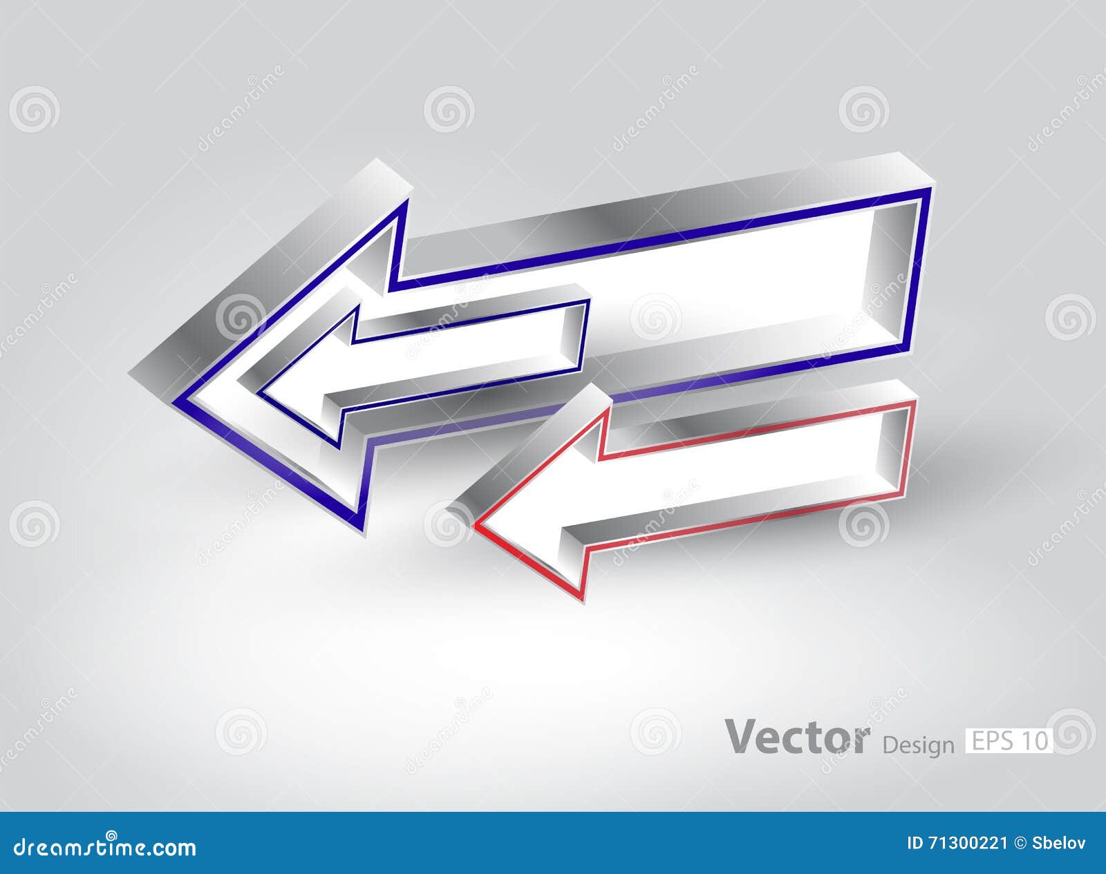 Metallic 3d arrows stock vector. Illustration of exploration - 71300221