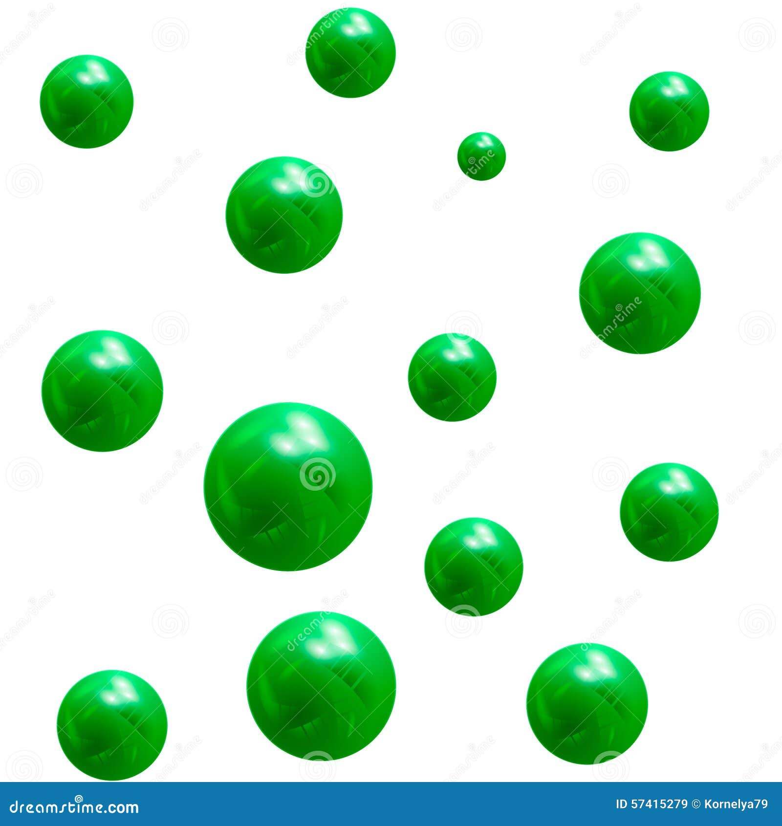 Metallic 3D Green Balls. Design Element Stock Vector - Illustration of ...