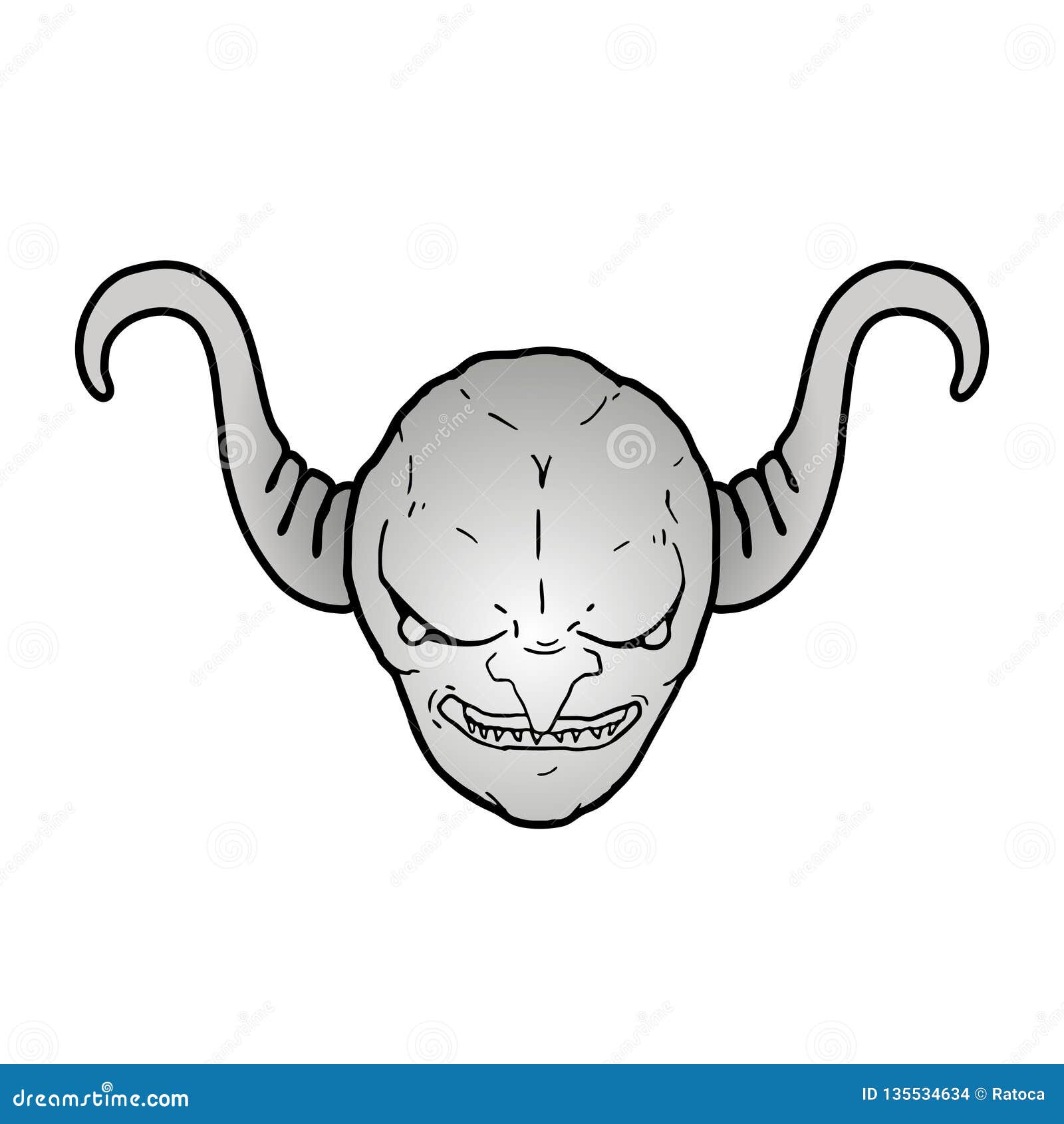 Metallic demon face stock vector. Illustration of hard - 135534634