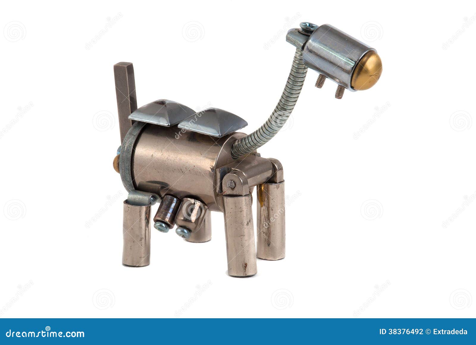Metallic dog. stock photo. Image of robot, white, antique - 38376492