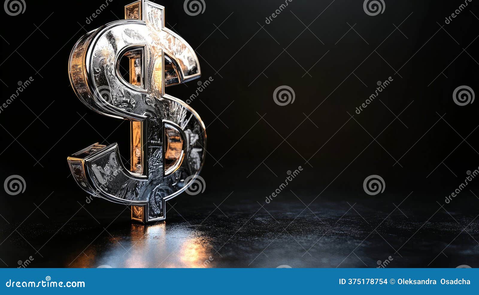 Metallic Dollar Sign With A Red Arrow Curving Upward, Signifying Value ...