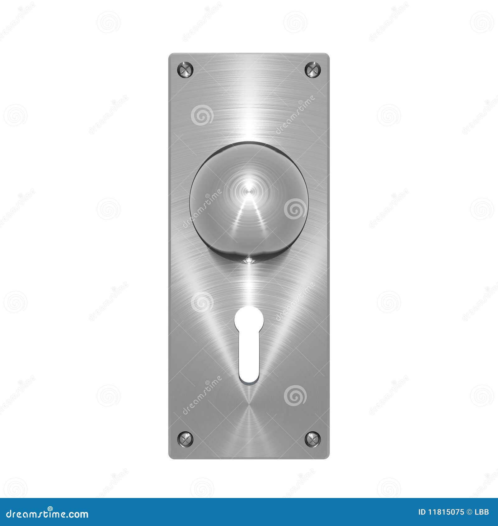 Metallic Door Handle Object on White Background Stock Illustration ...