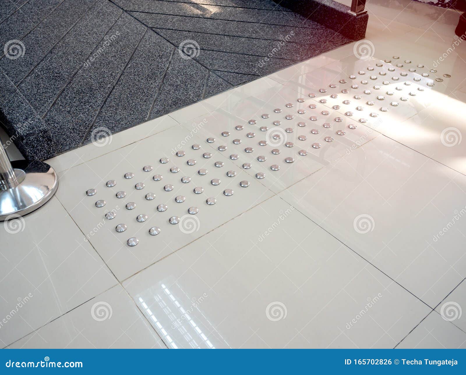 Metallic Dot Tactile Floor, Blind Path for Blind People Stock Photo ...