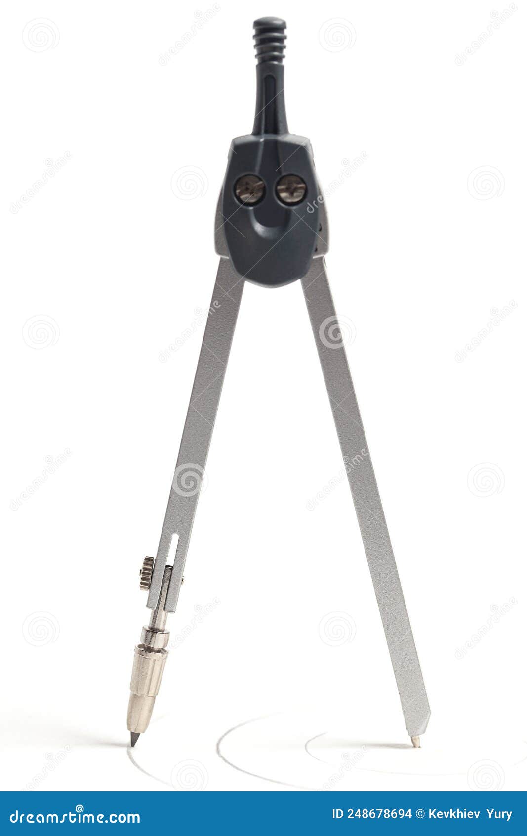 Metallic Drawing Compass Isolated on White Background Stock Photo ...