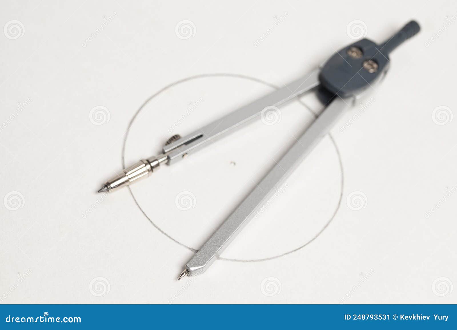 Metallic Drawing Compass Isolated on White Background Stock Image ...