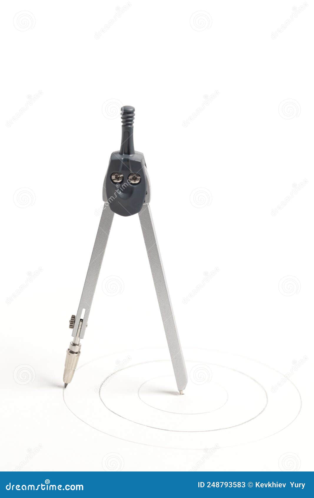 Metallic Drawing Compass Isolated on White Background Stock Image ...