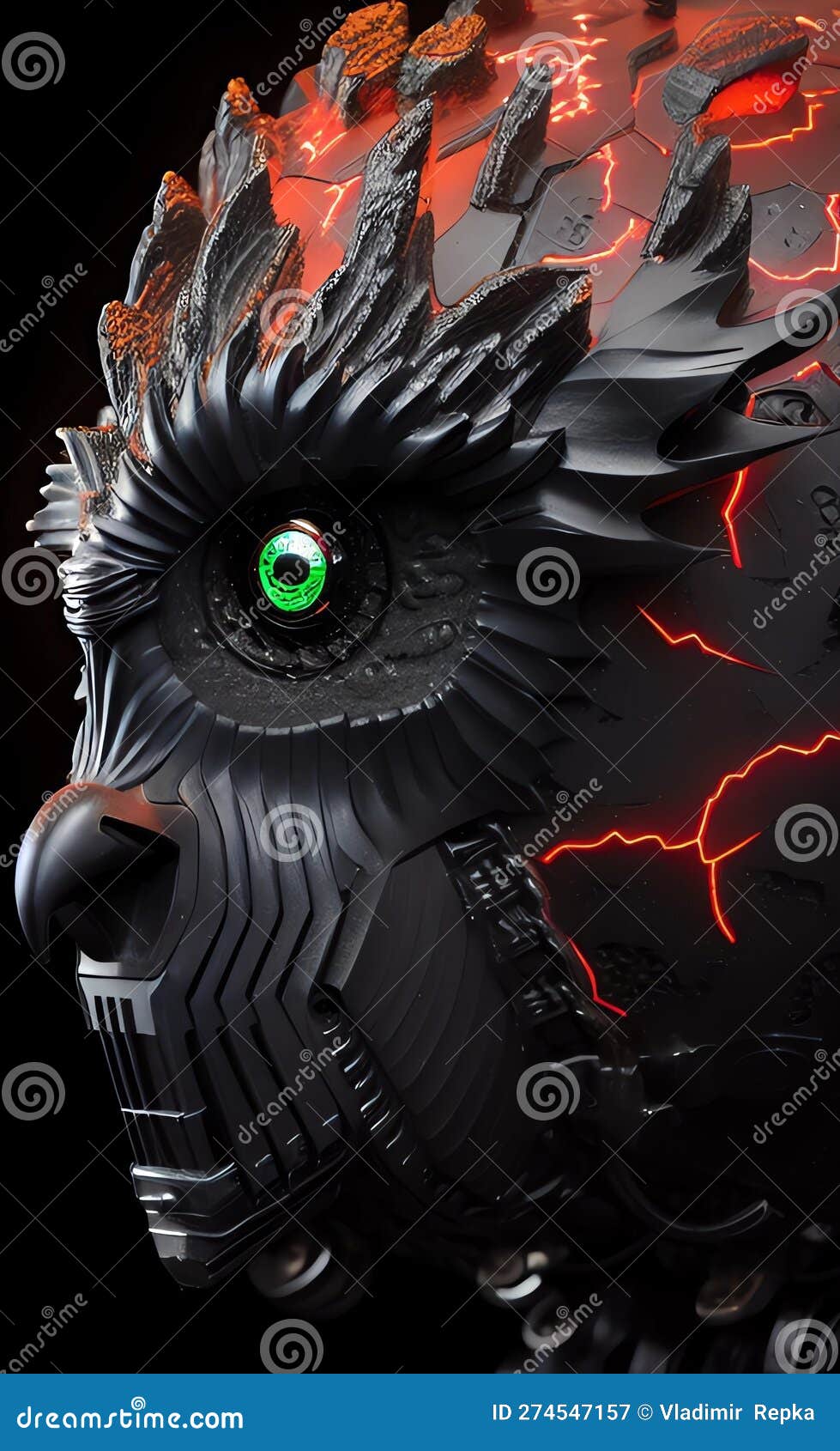 Cyberpunk Creature Commander In His Cyberroom Stock Photography ...