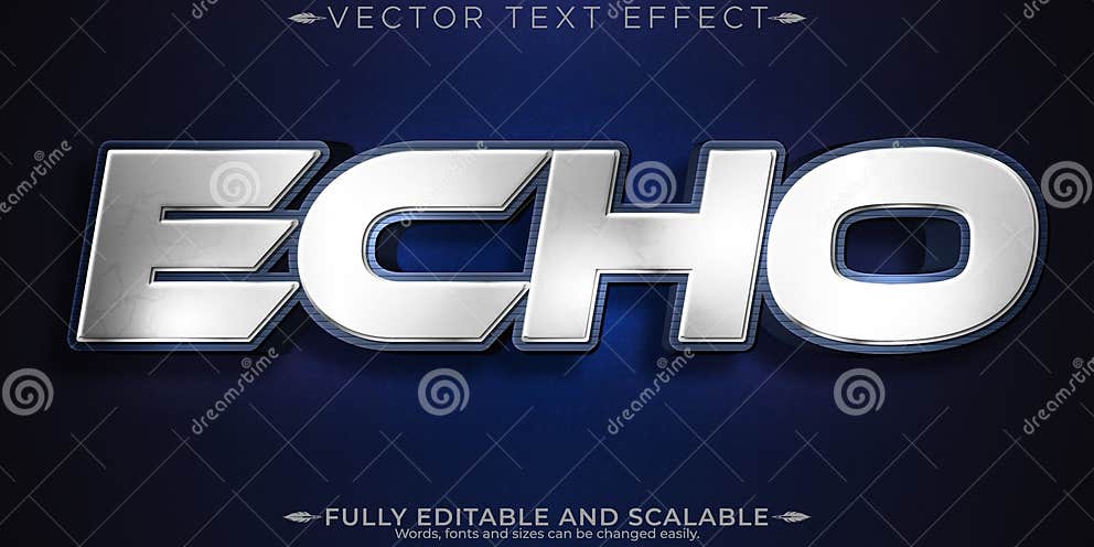 Metallic Echo Text Effect, Editable Shiny and Elegant Text Style Stock Vector - Illustration of ...