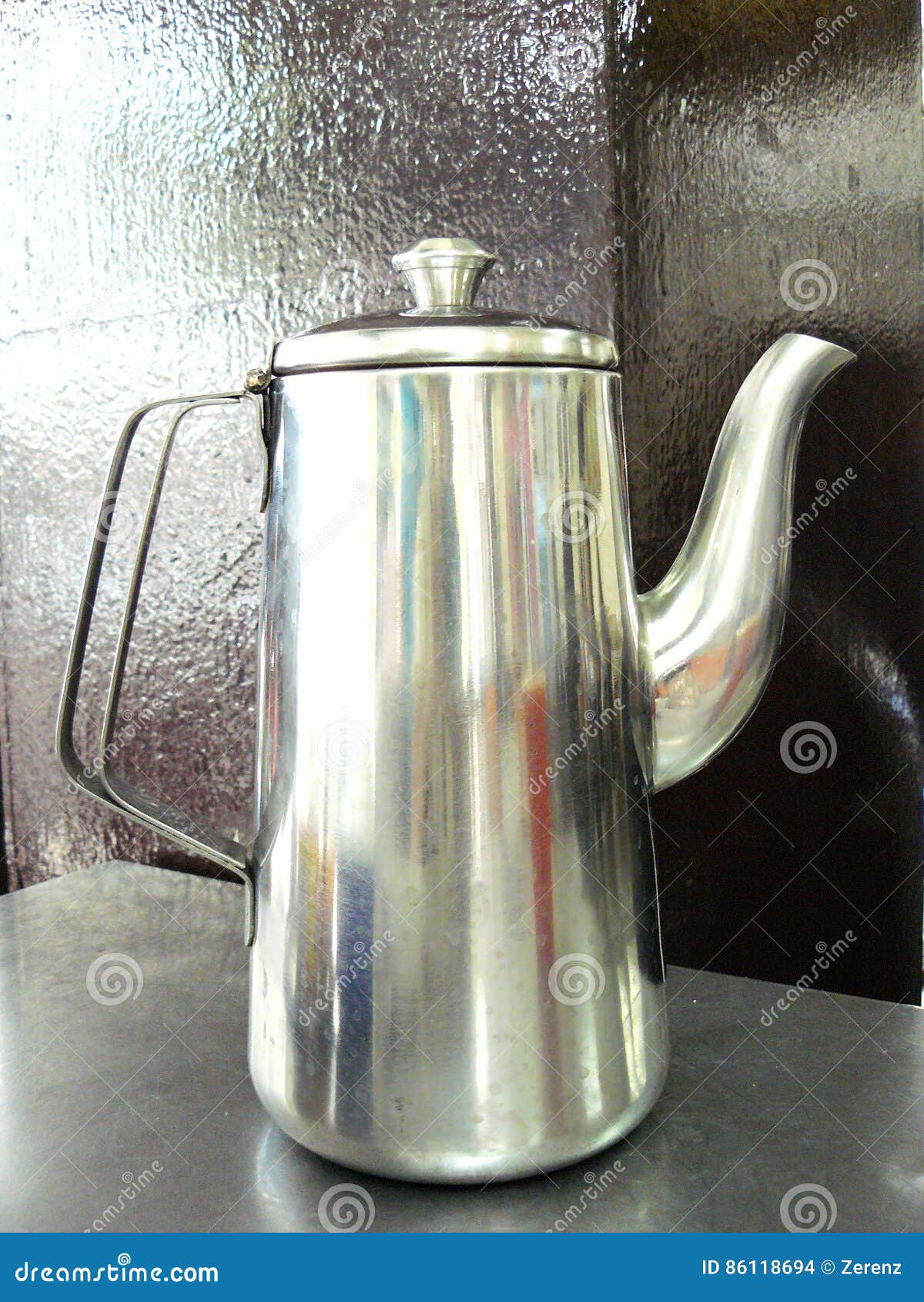 Metallic Electric Stainless Kettle Stock Photo - Image of metallic ...