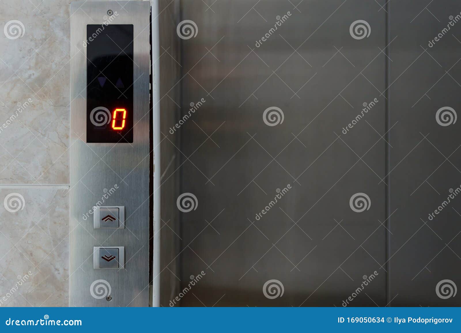 Metallic Elevator Panel with Button and Led Display. Interior and ...