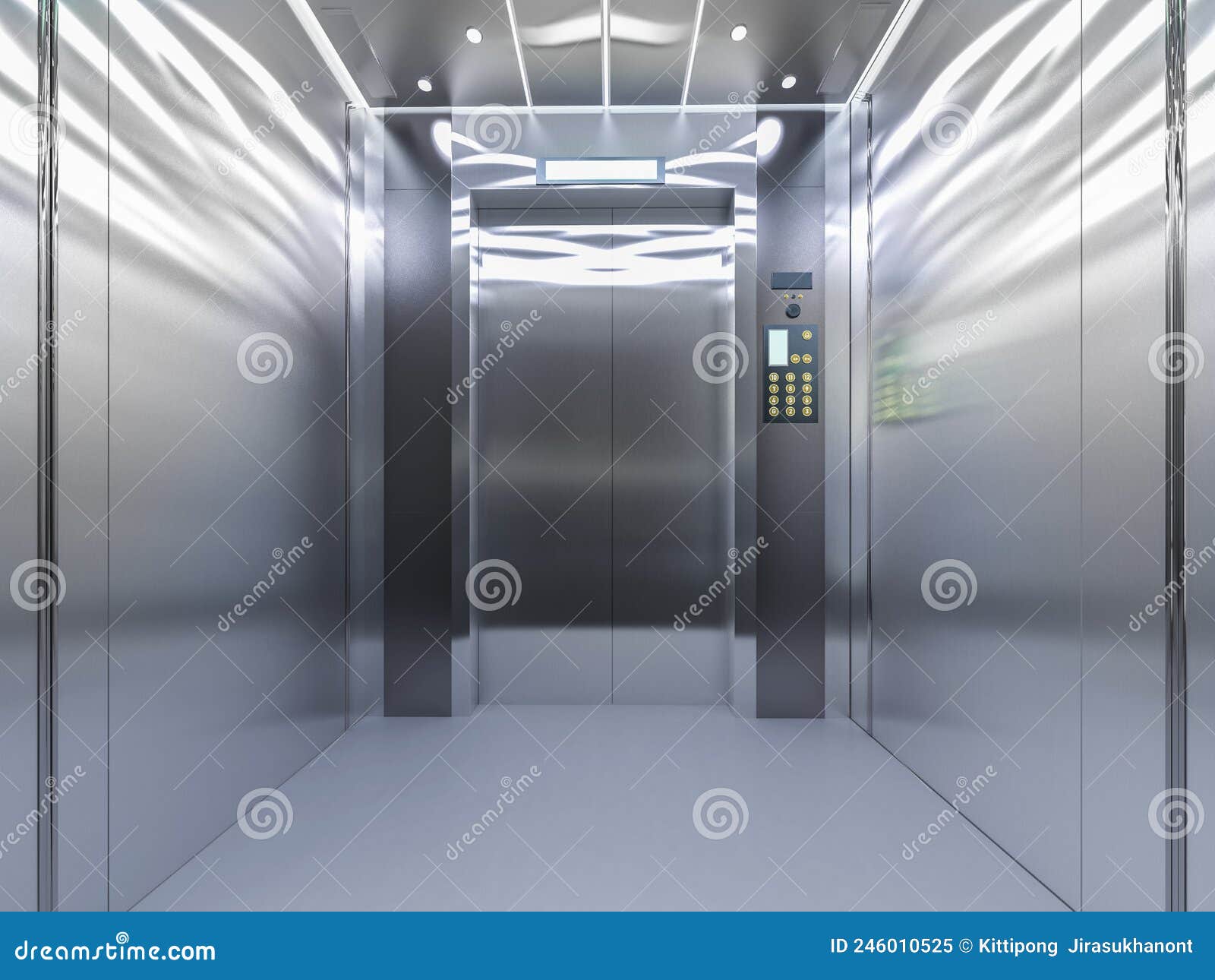 Elevator Or Passenger Lift With Under Construction Sign Royalty-Free ...