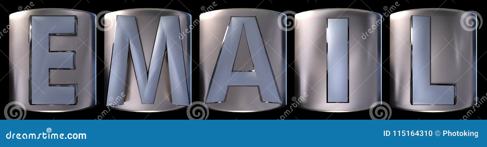 Metallic email word stock illustration. Illustration of laptop - 115164310