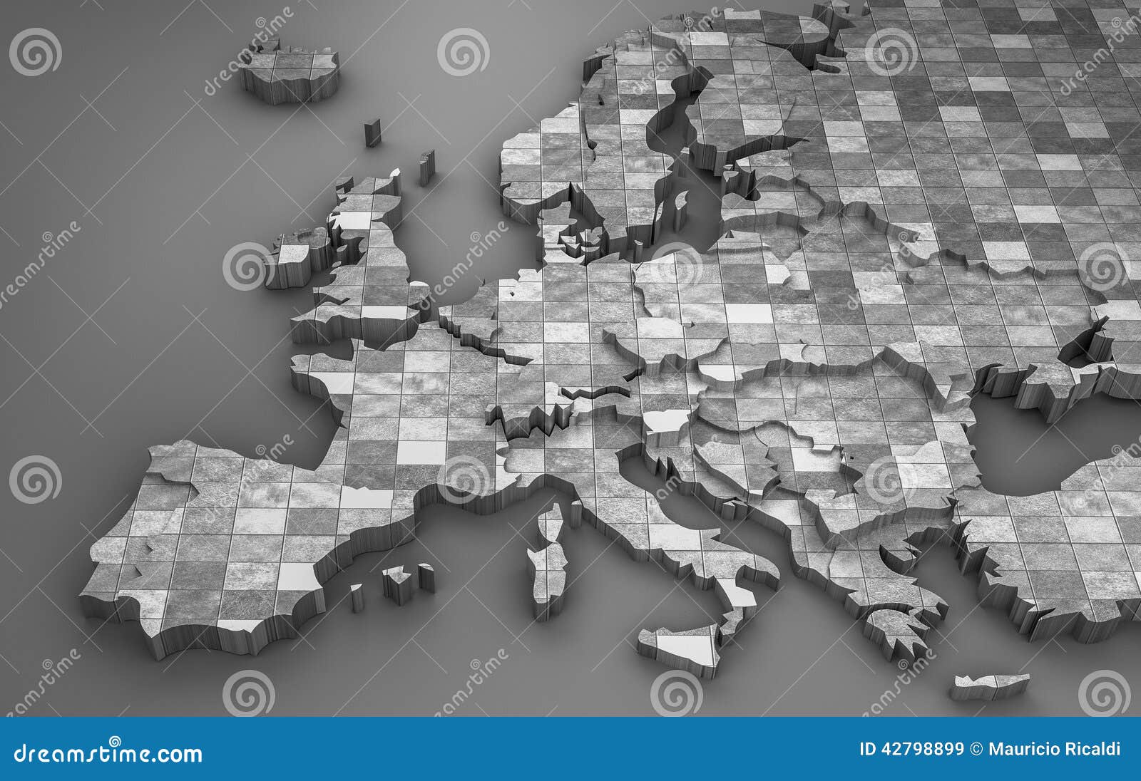 Metallic Europe Map in 3d (2014) Stock Illustration - Illustration of ...