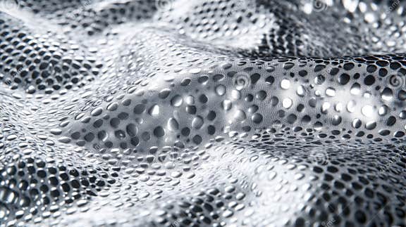 Metallic Fabric Texture with Perforated Pattern and Shiny Surface in ...