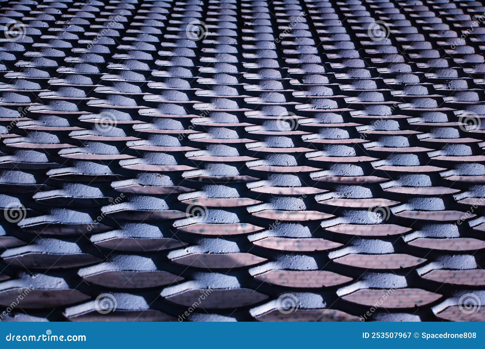 Metallic Fence in Perspective Backdrop Stock Image - Image of ...