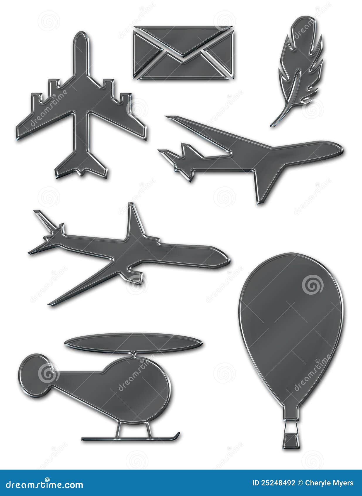 Metallic flight symbols stock illustration. Illustration of balloon ...