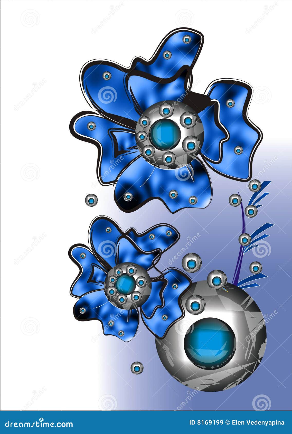 Metallic Flowers stock illustration. Illustration of flowers - 8169199