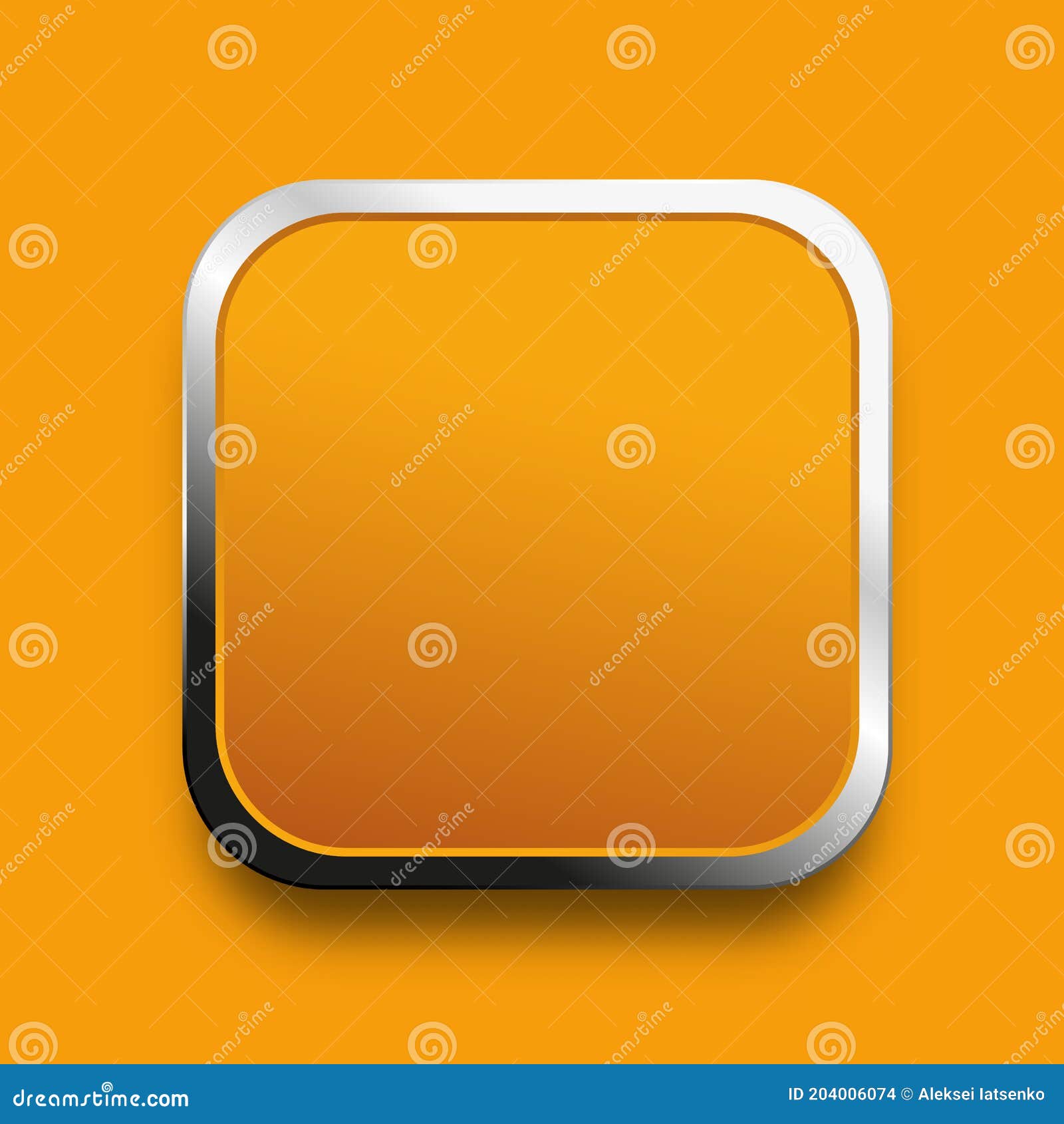 Metallic Frame Texture Template Yellow Button Icon Stock Vector ...