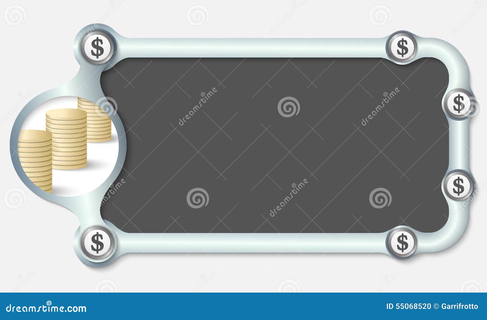Metallic frame stock vector. Illustration of headline - 55068520