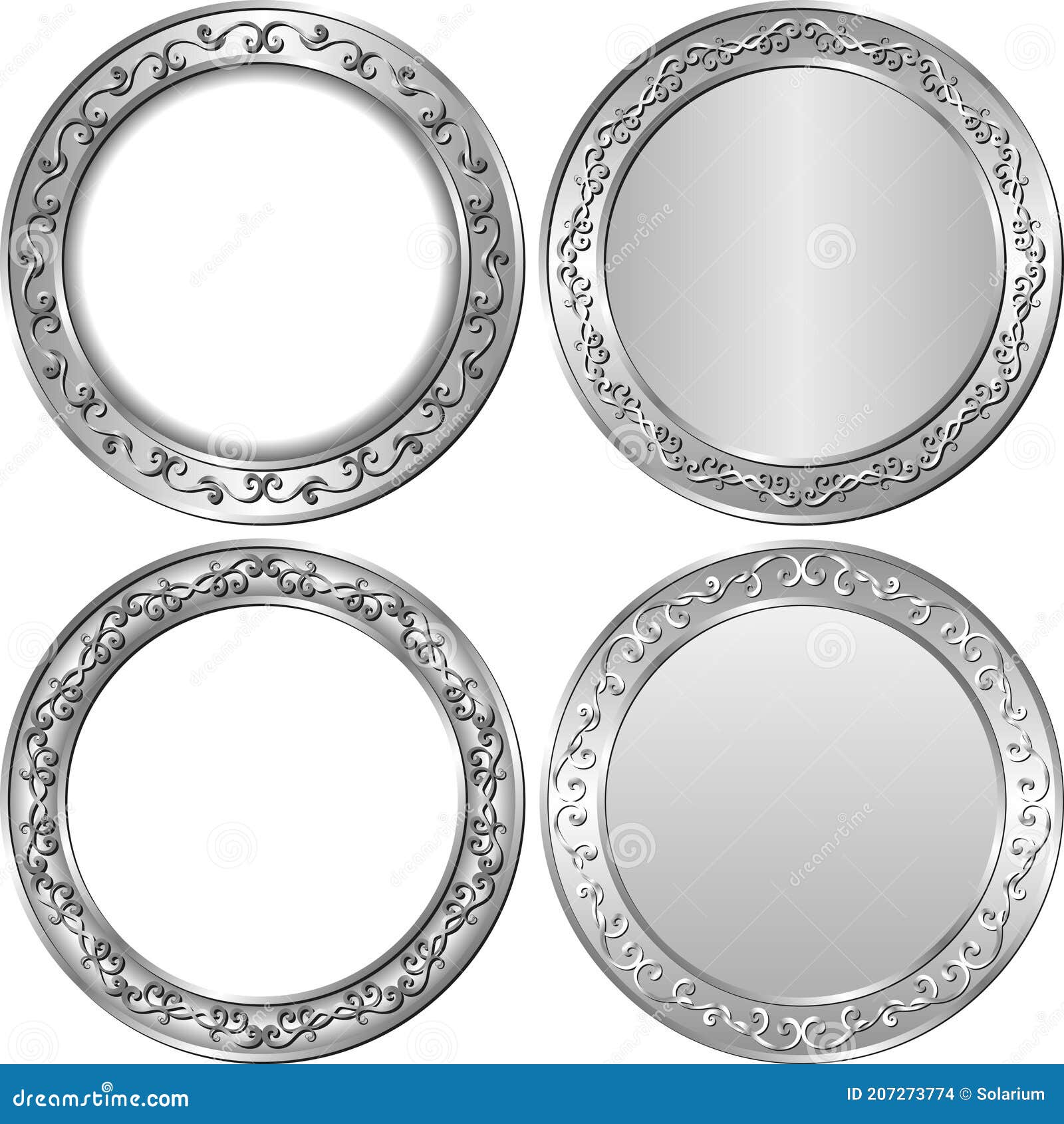 Metallic frames stock vector. Illustration of decorative - 207273774