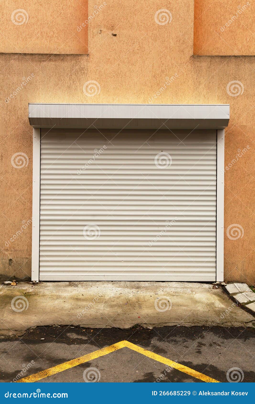 Metallic garage door stock image. Image of outdoor, exterior - 266685229