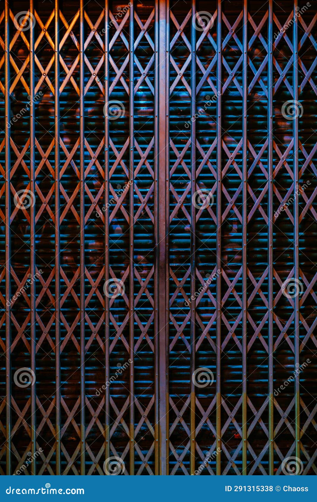 Metallic Gate with Geometric Pattern Stock Photo - Image of gates ...