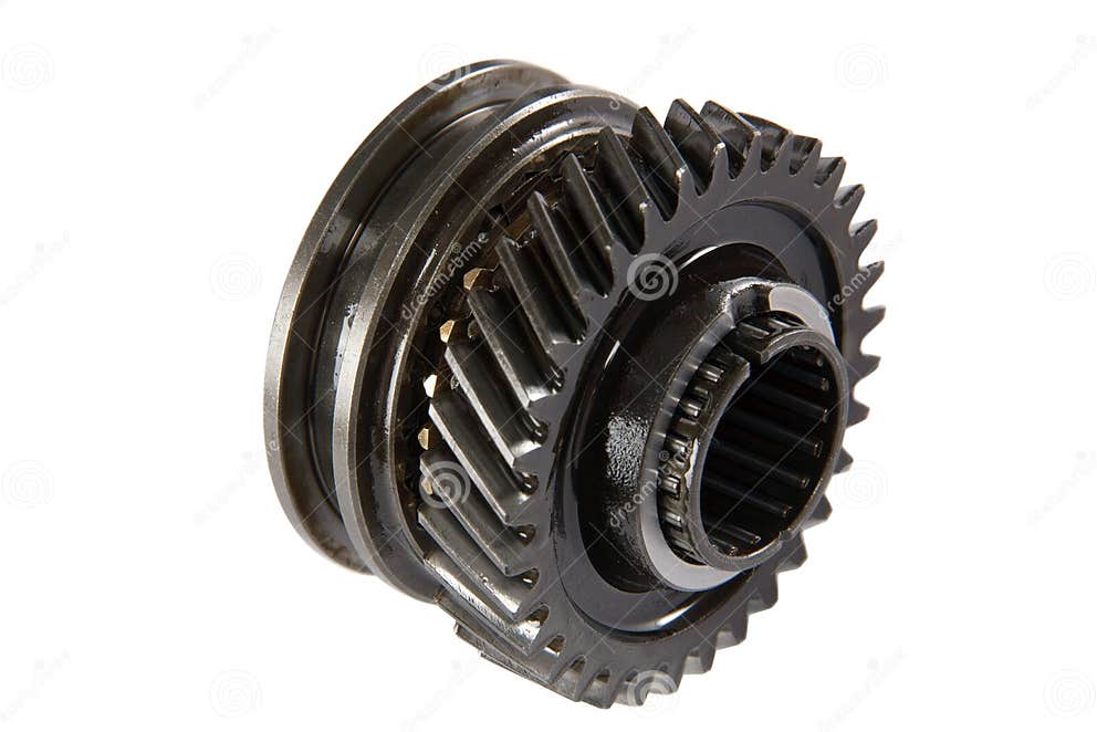 Metallic gear (isolated) stock image. Image of gear, steel - 23065177