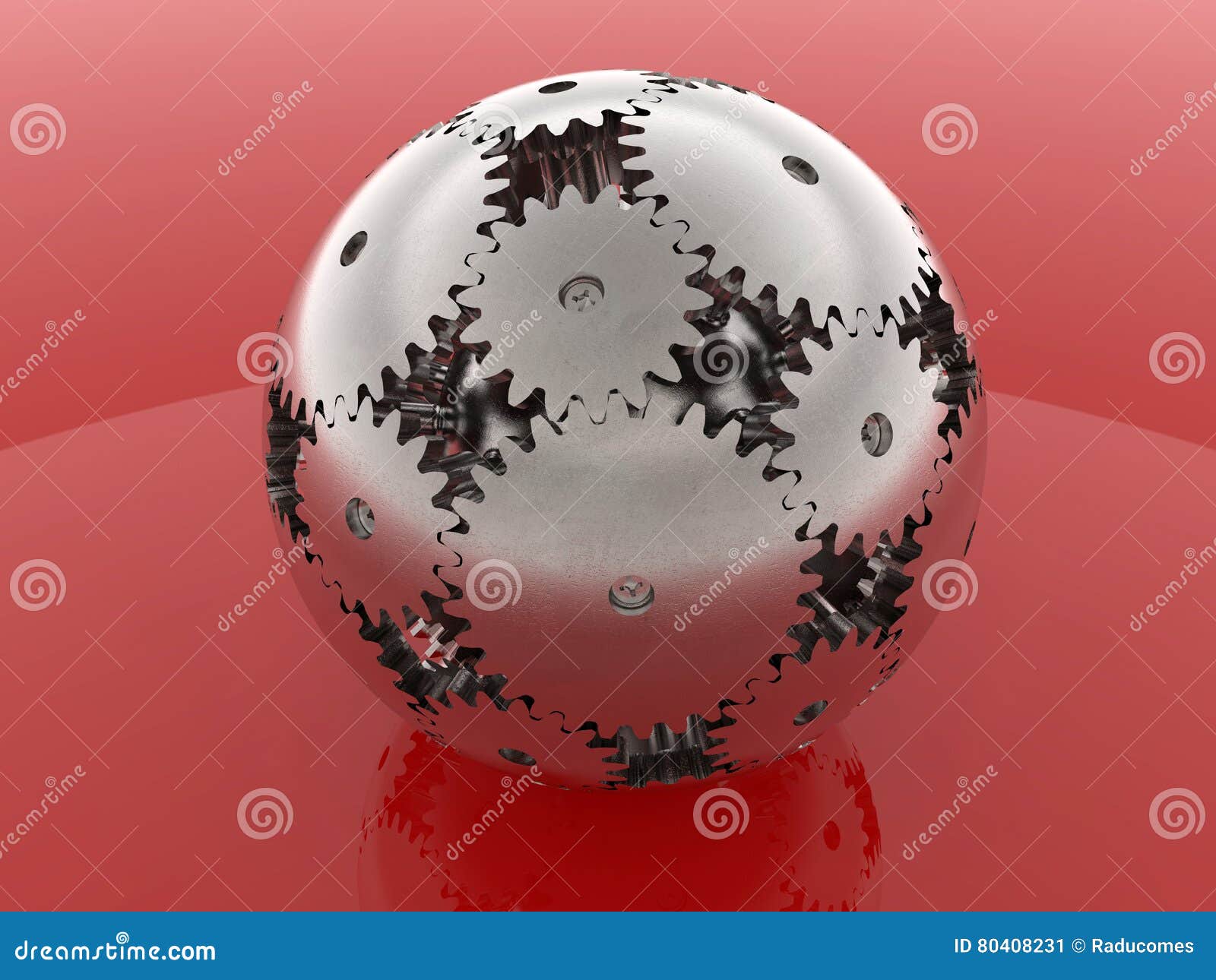 Metallic gear spheres stock illustration. Illustration of isolated ...