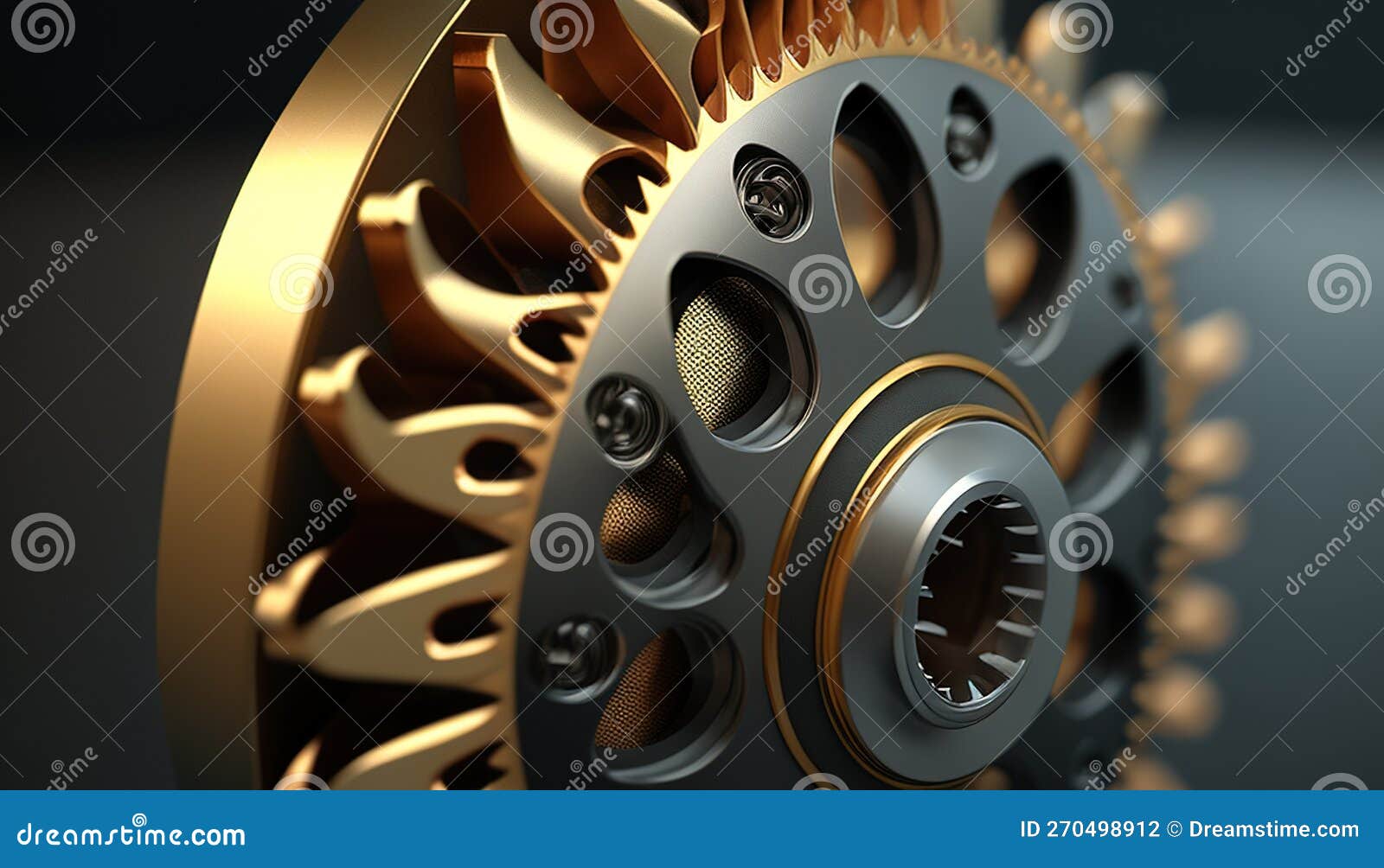 Metallic Gear with Teeth and Spokes, Representing Industrial and ...