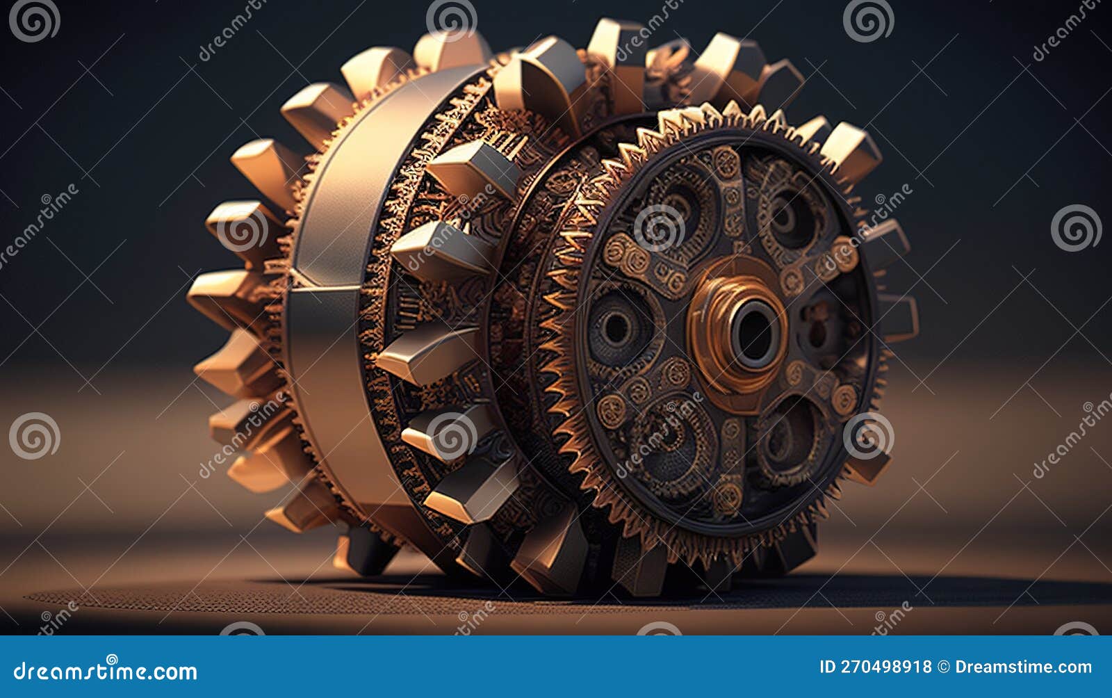 Metallic Gear with Teeth and Spokes, Representing Industrial and ...