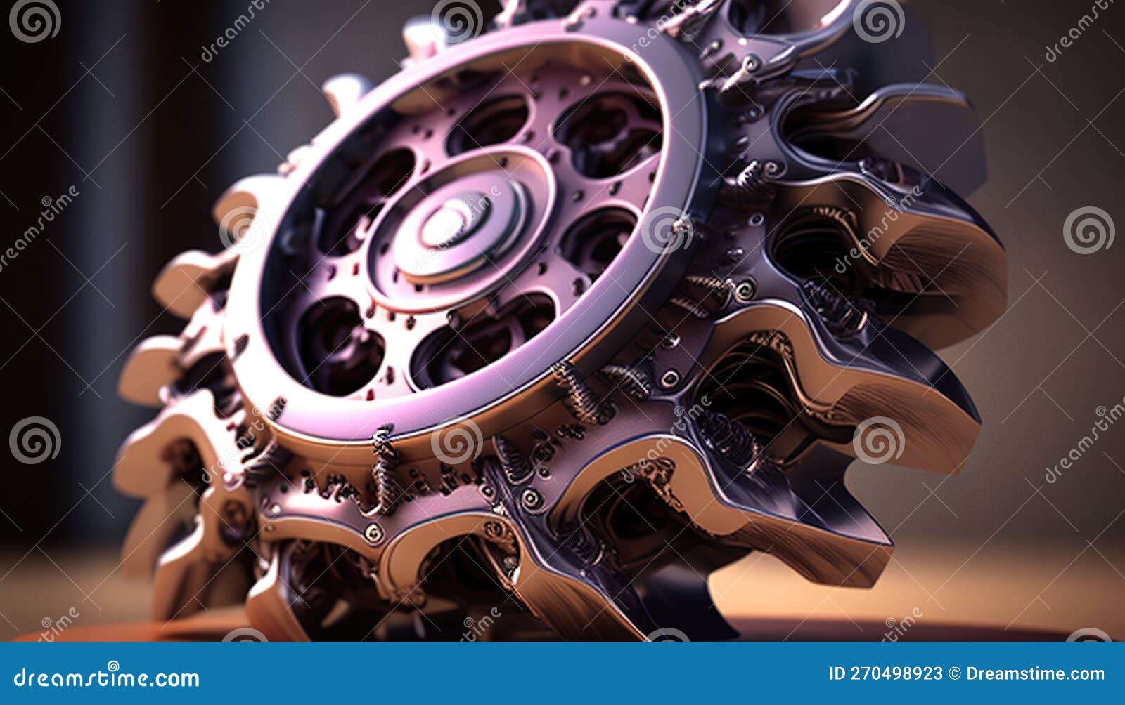 Metallic Gear with Teeth and Spokes, Representing Industrial and ...