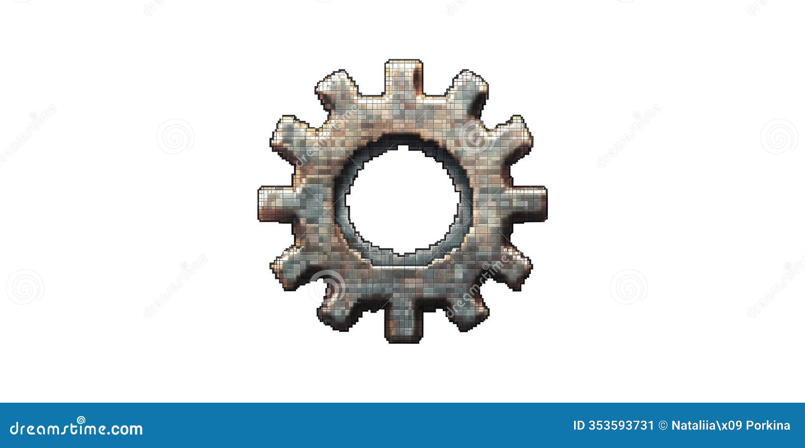 Metallic Gear Wheel with Rusted Texture Isolated on Transparent ...