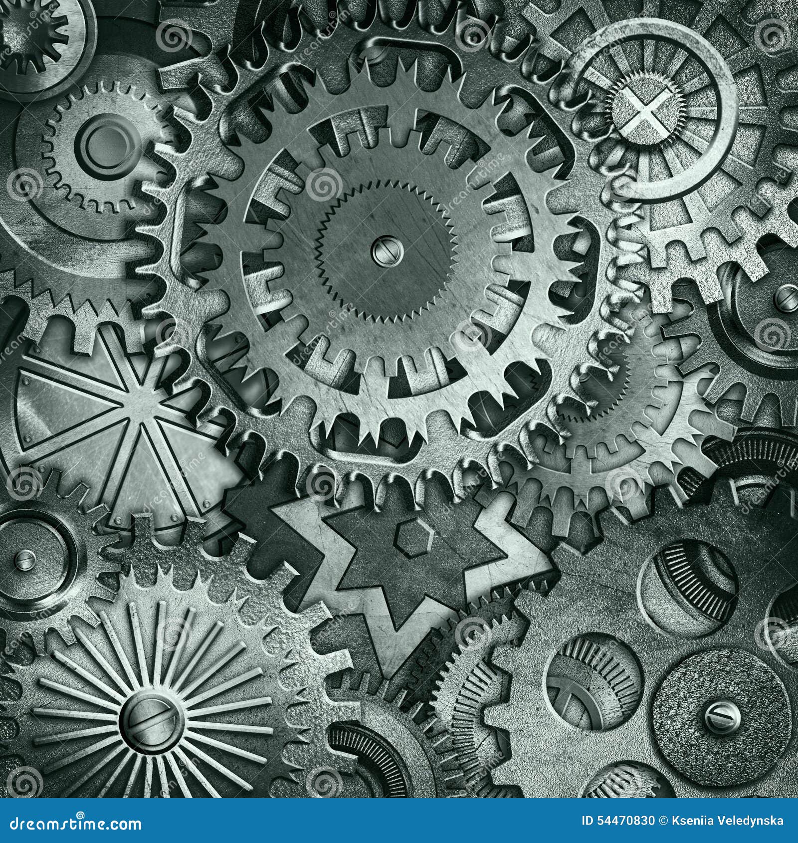 Metallic gears background stock illustration. Illustration of close ...