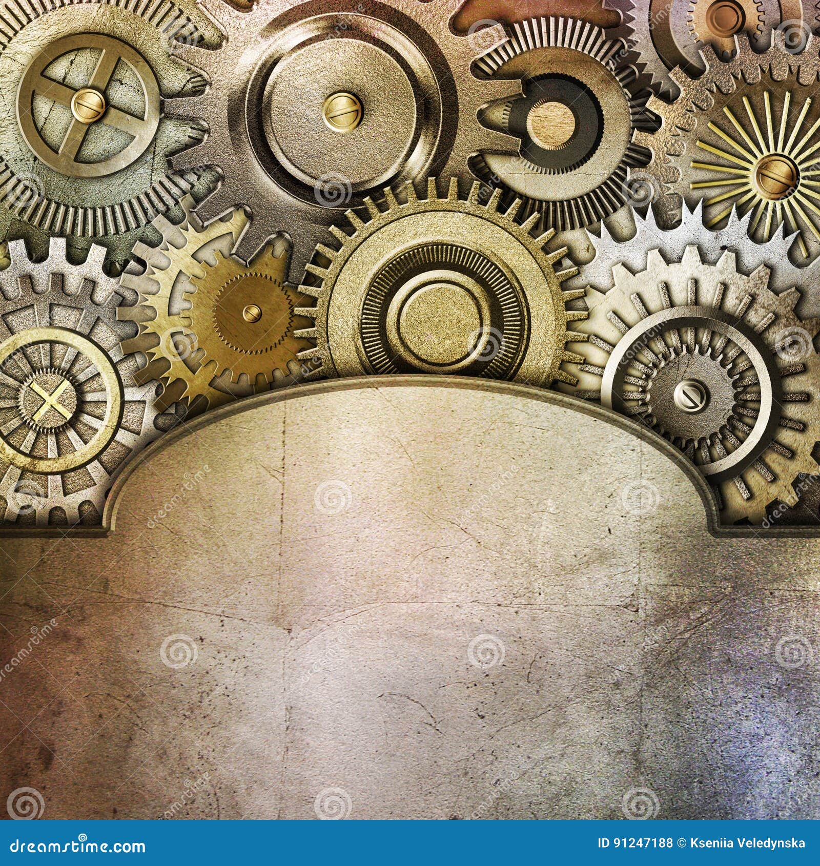 Metallic gears background stock illustration. Illustration of ...