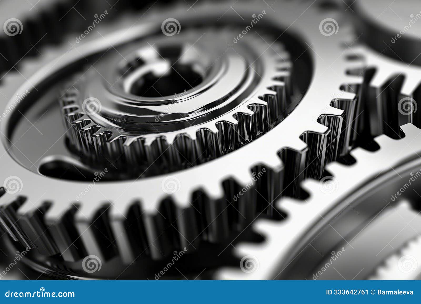 Metallic Gears Interlocking. Mechanical Efficiency in Industrial Design ...