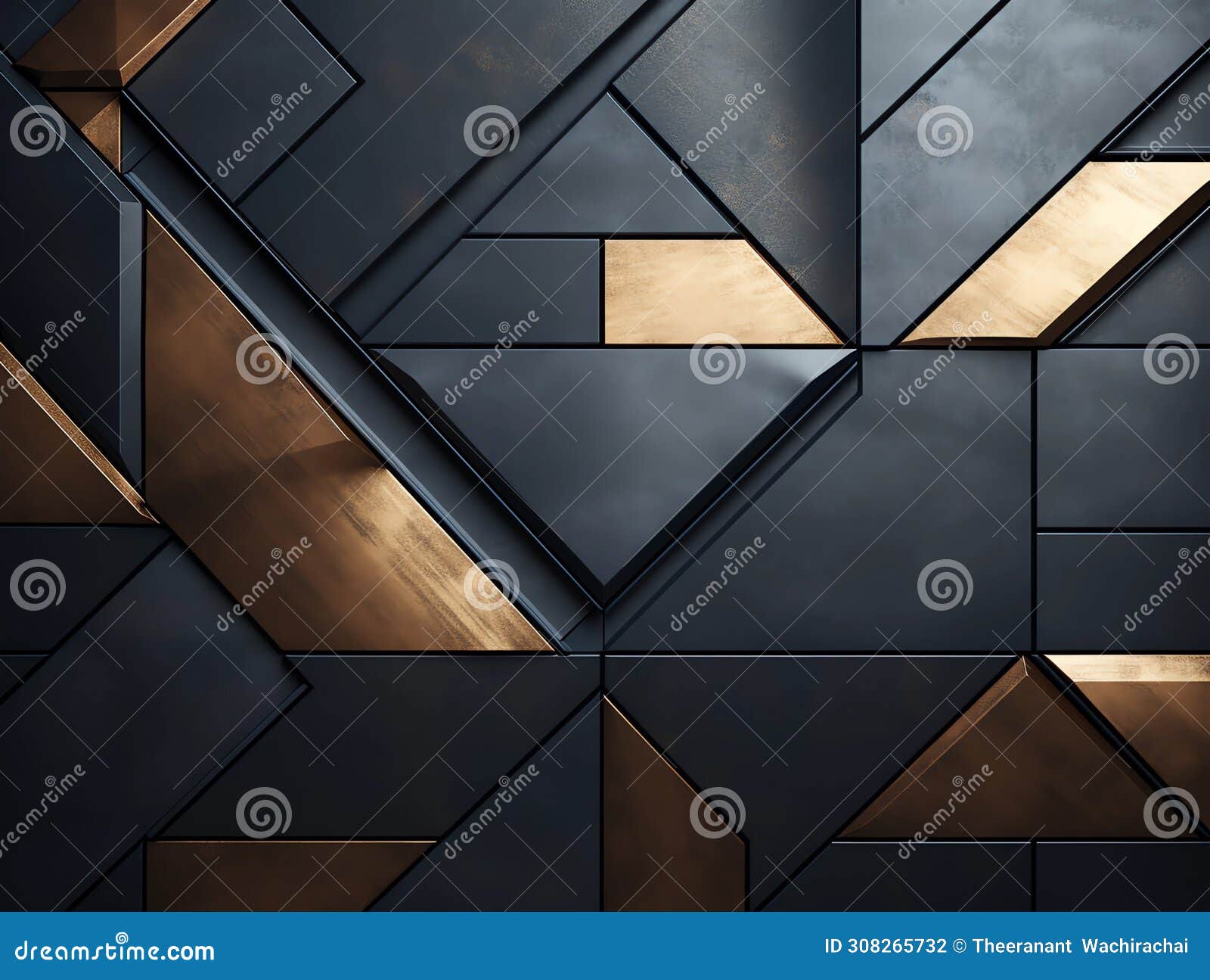 Metallic Geometric Background Black and Golden Bronze - 1 Stock ...