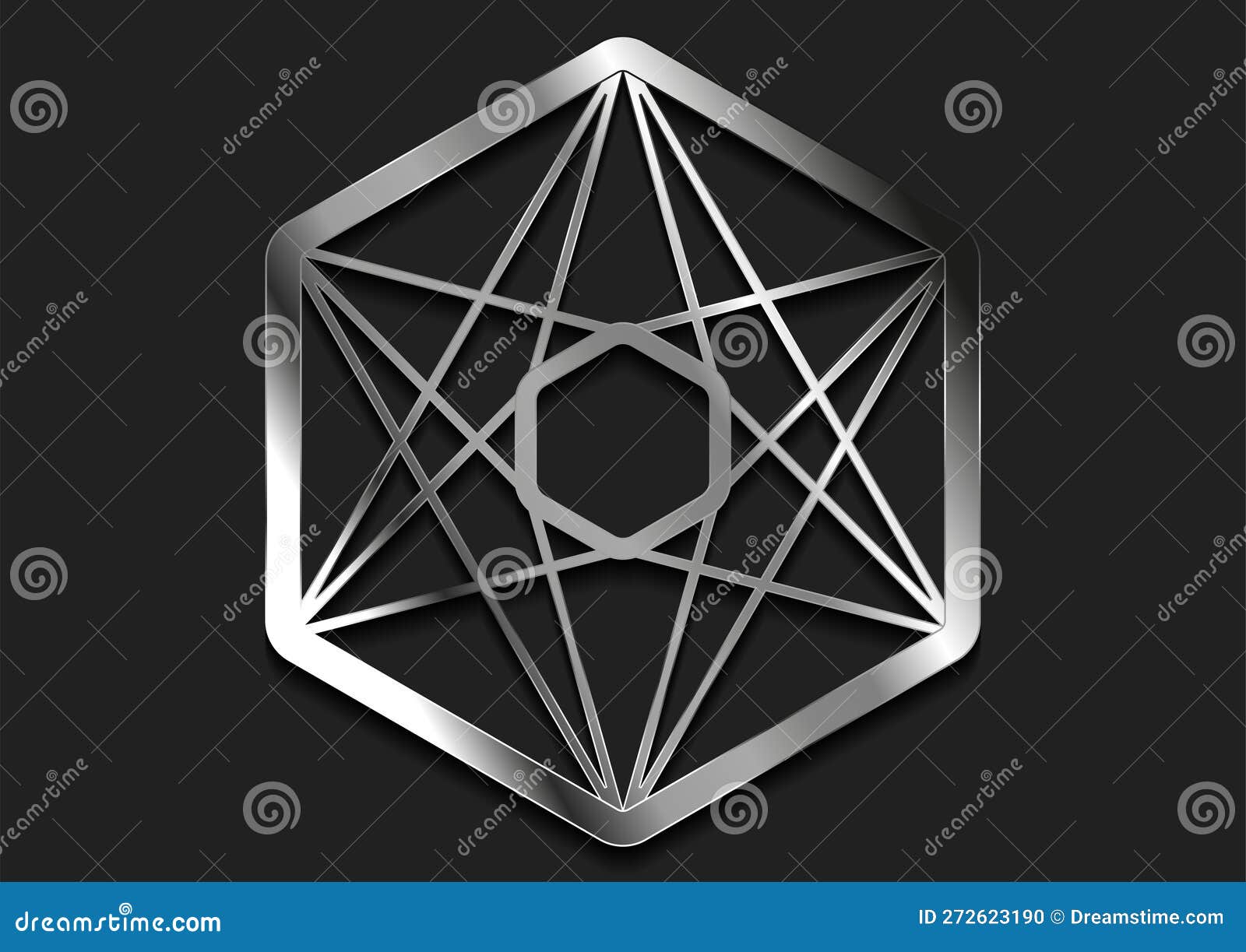 Metallic Geometric Hexagonal Pattern Abstract Tech Background Stock ...