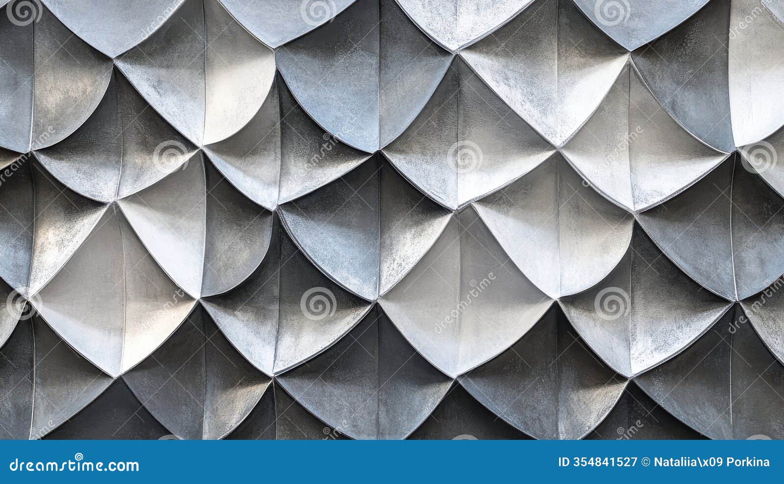 Metallic Geometric Pattern with Overlapping Scale-like Shapes in Silver ...