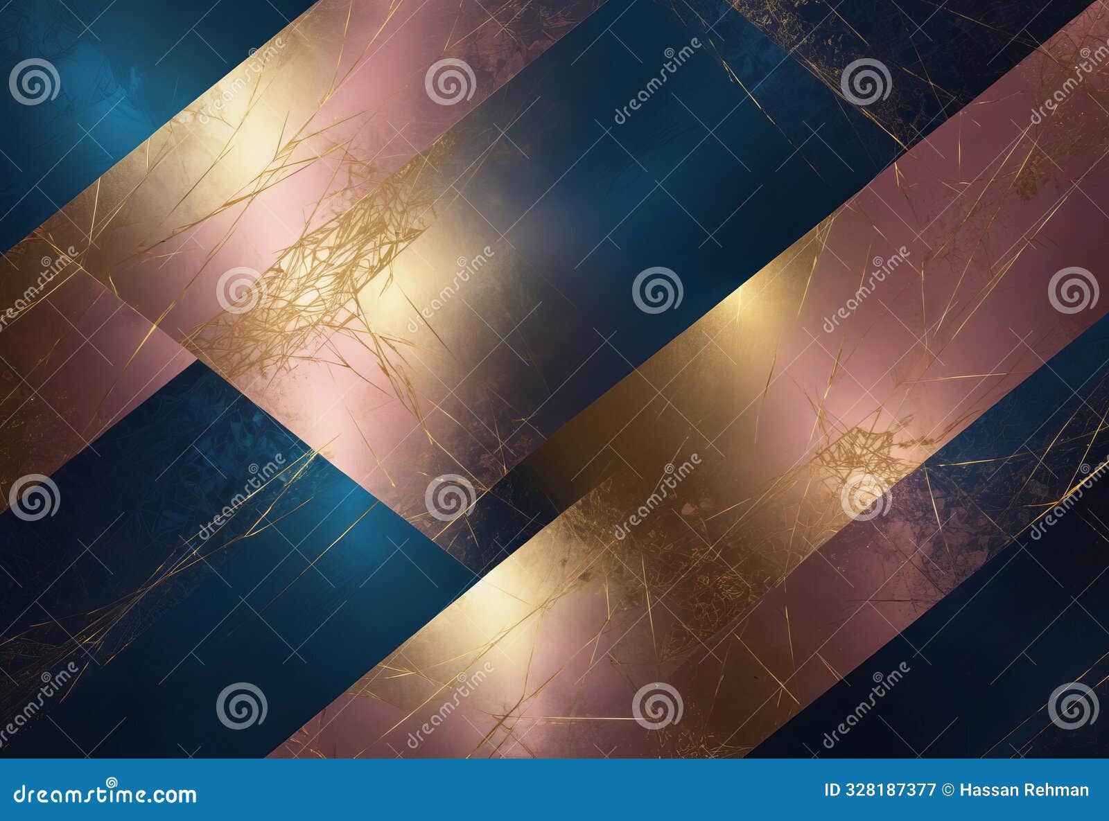 Metallic Gold and Deep Blue Abstract Masterpiece Stock Illustration ...