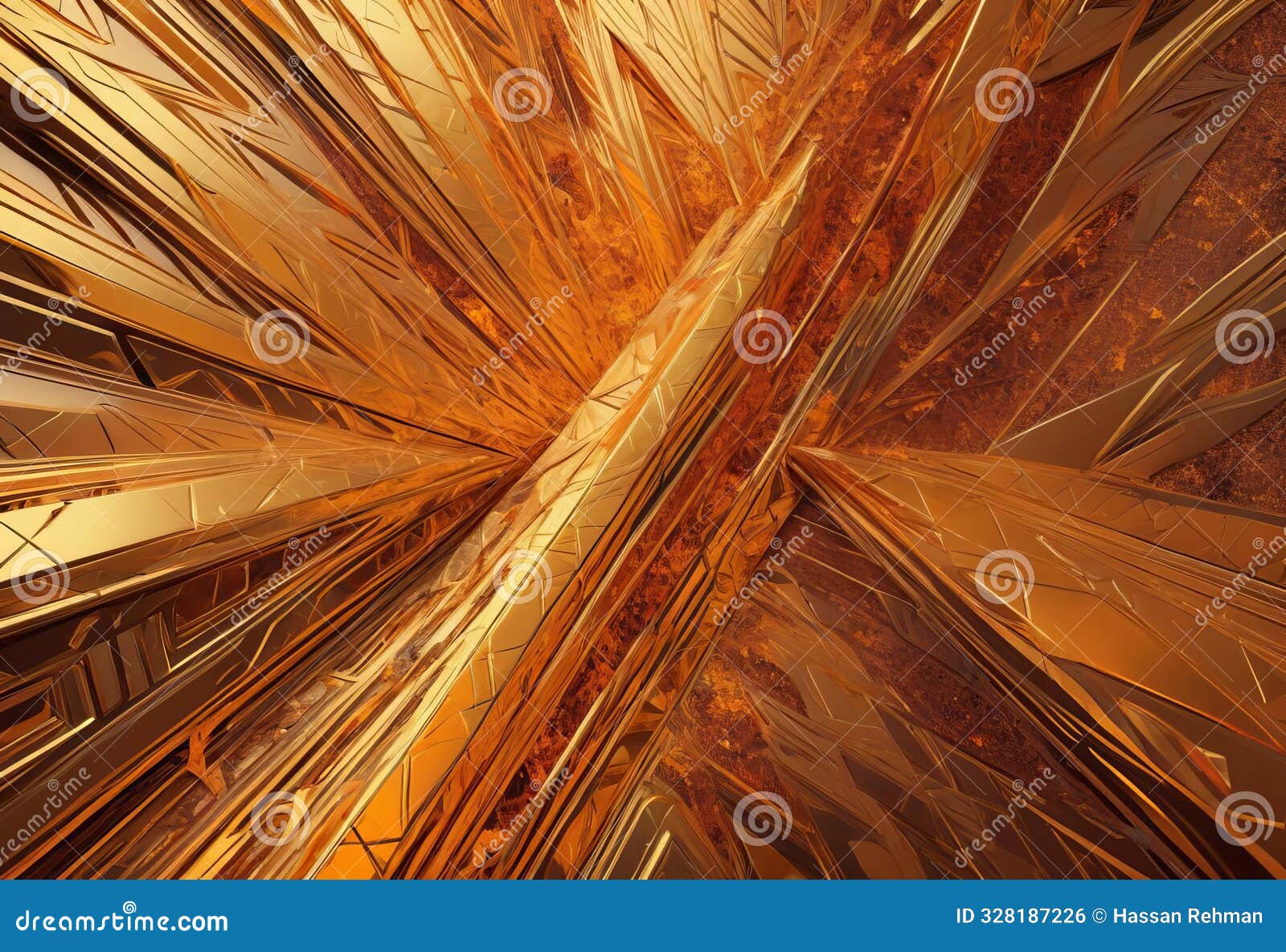 Metallic Gold and Deep Orange Abstract Fusion Stock Illustration ...