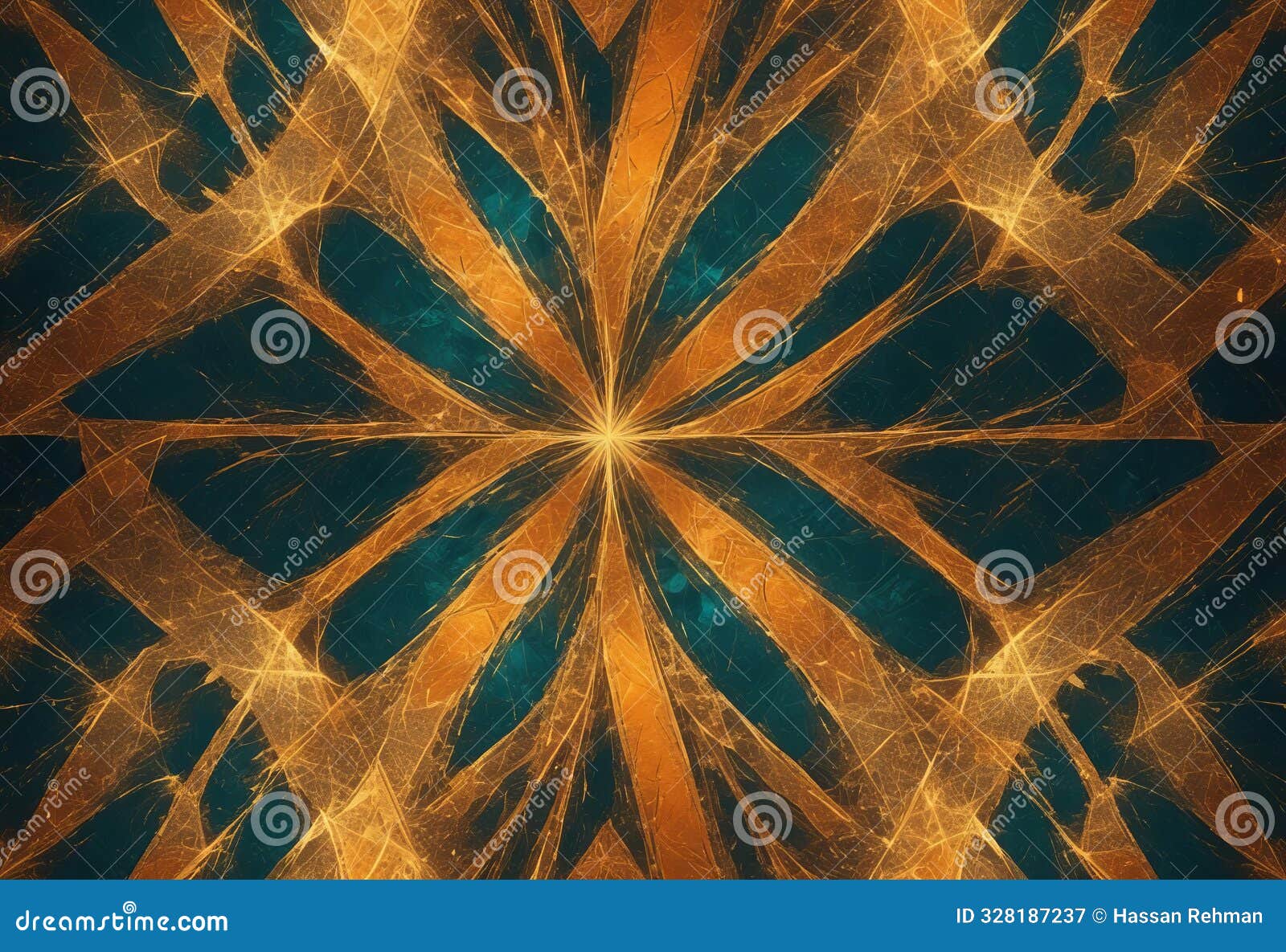 Metallic Gold and Deep Orange Abstract Fusion Stock Illustration ...