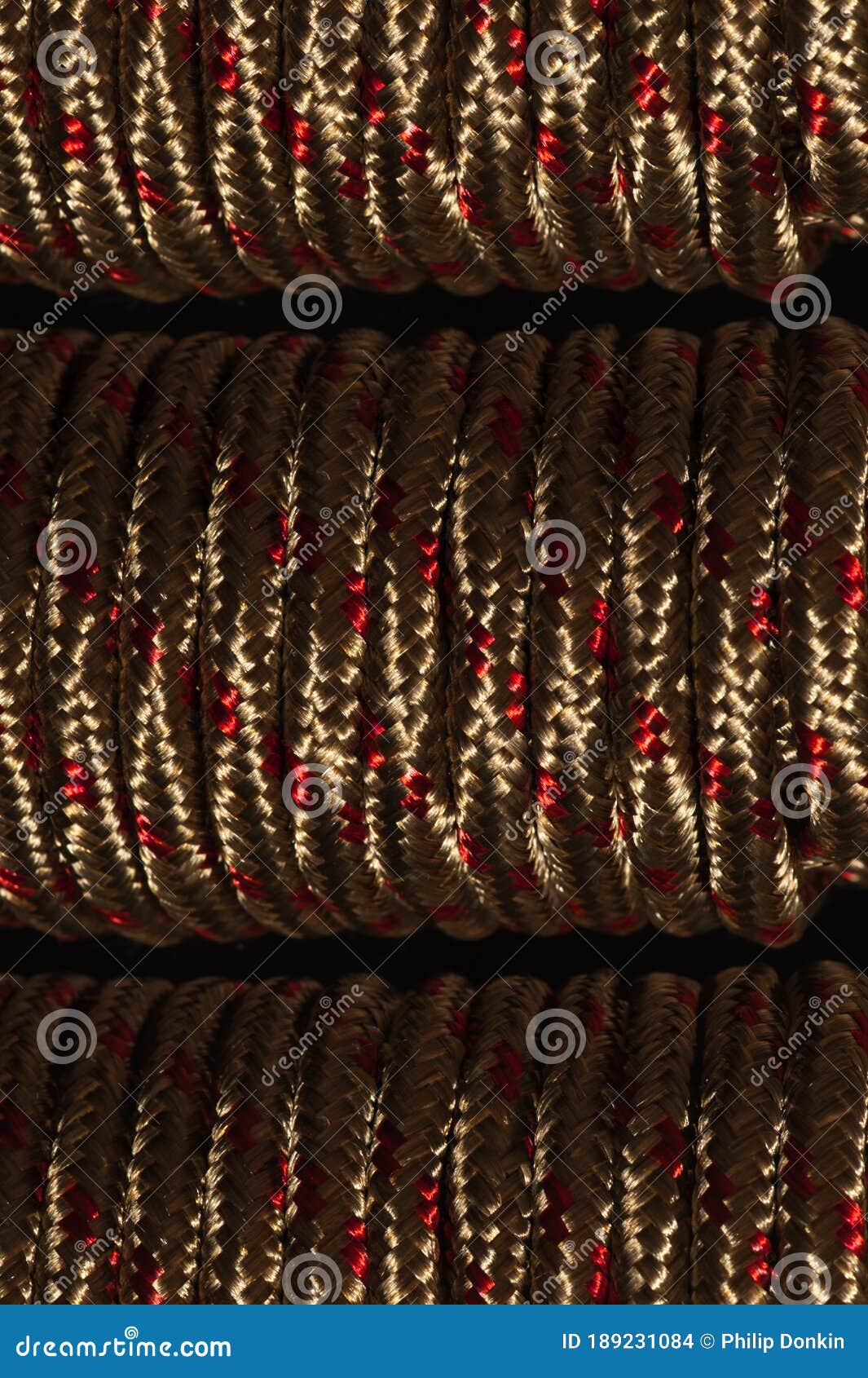 Metallic gold and red rope stock photo. Image of string - 189231084