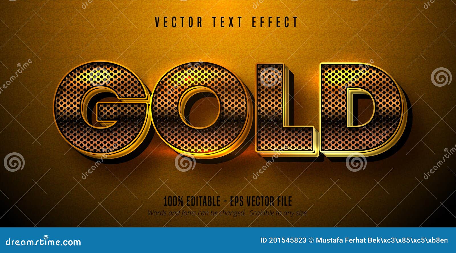 Metallic Golden Text Effect, Shiny Gold Alphabet Style Stock Vector ...