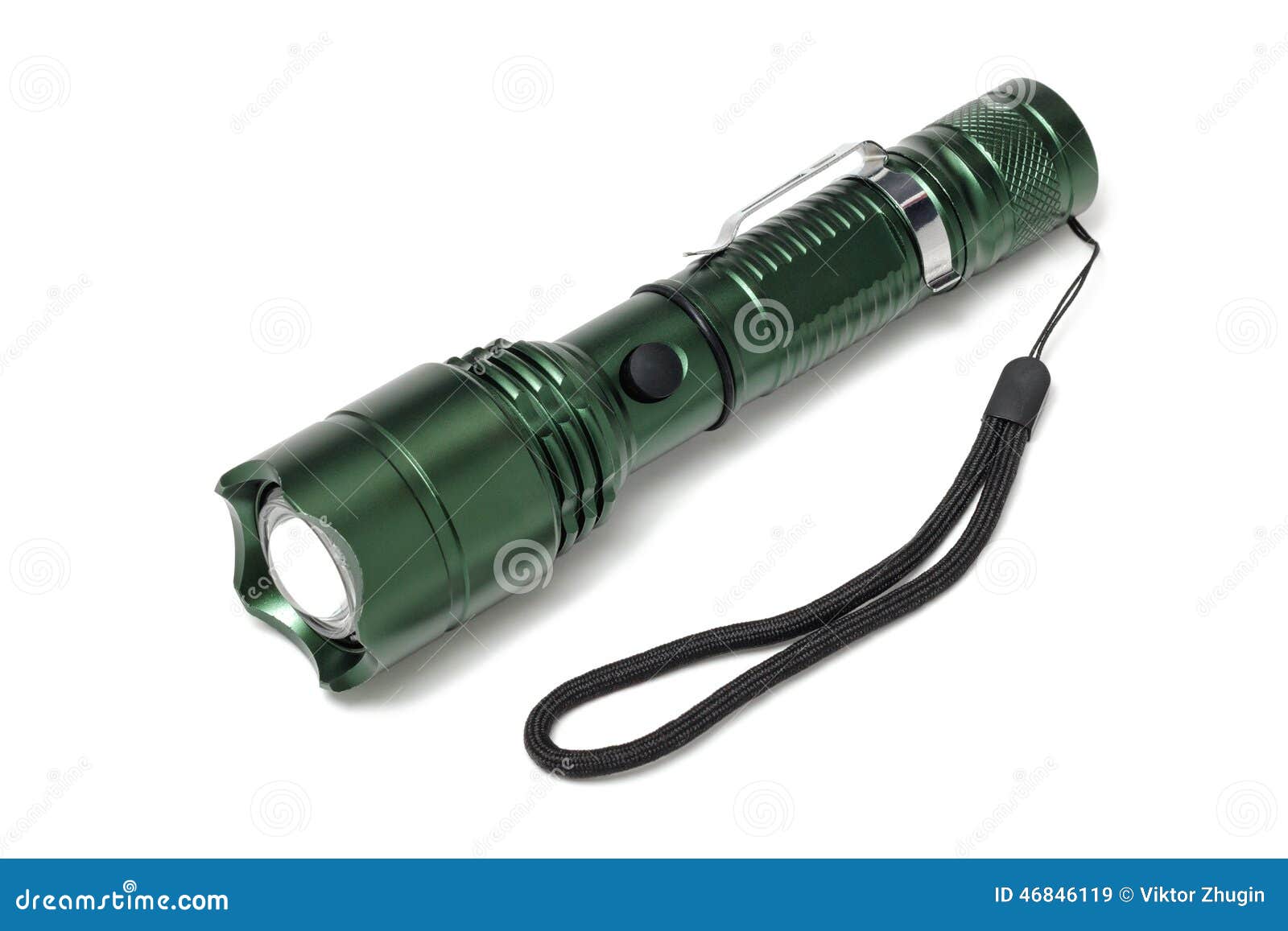 Metallic green flashlight stock image. Image of white - 46846119