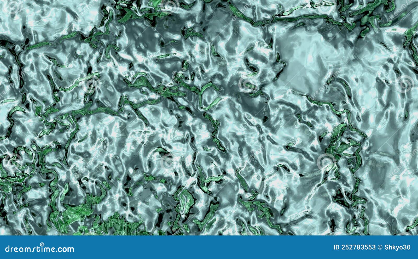 Metallic and Green Fluid Filling the Screen with Many Small Waves Stock ...