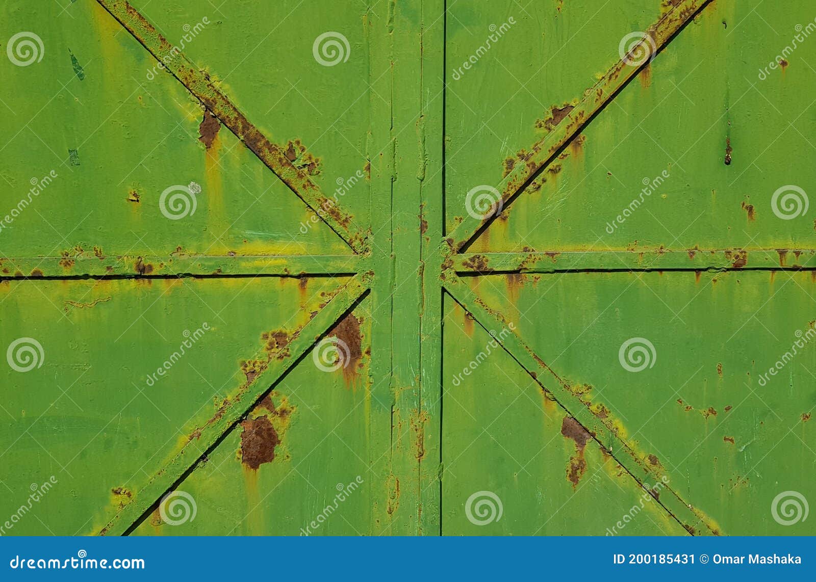 A metallic green gate stock image. Image of background - 200185431