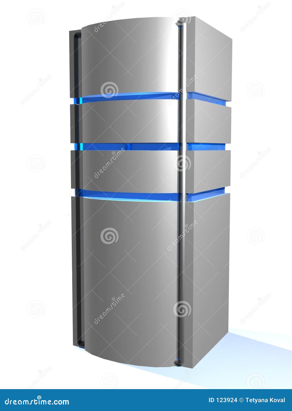 Metallic grey server tower stock illustration. Illustration of tower ...