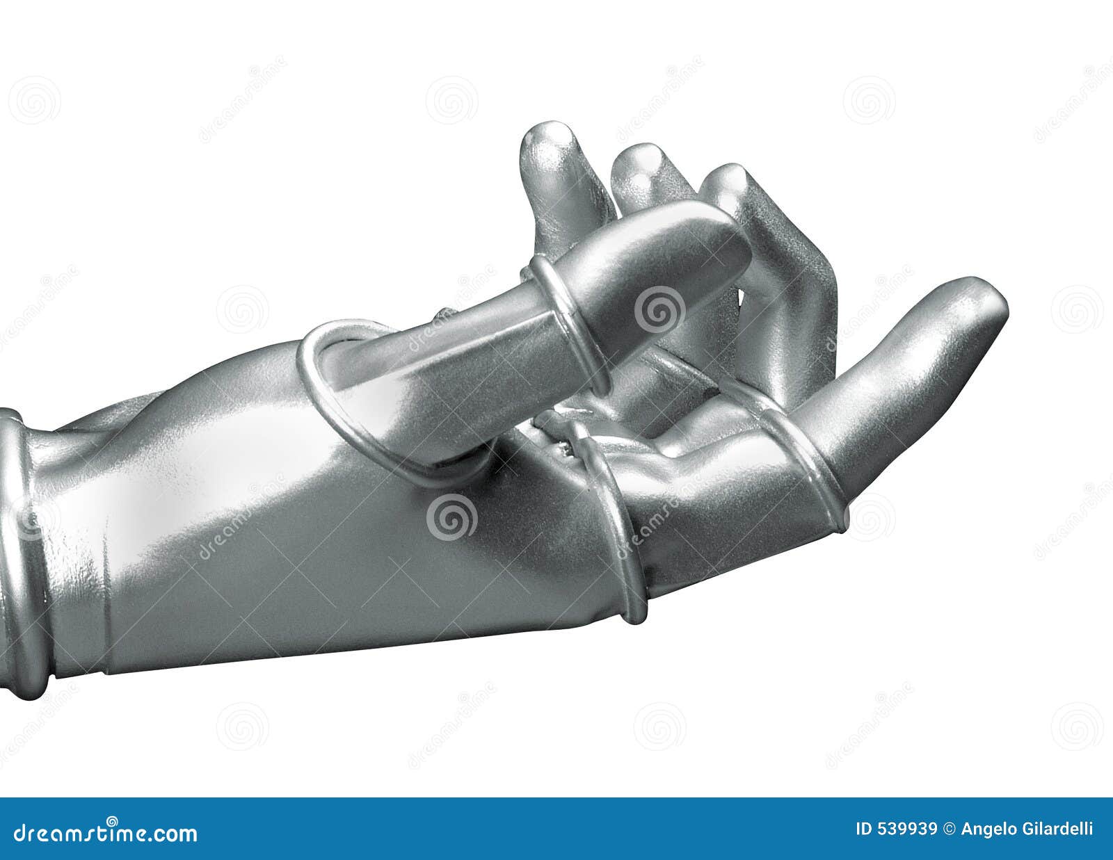 Metallic hand stock image. Image of artificial, intelligence - 539939