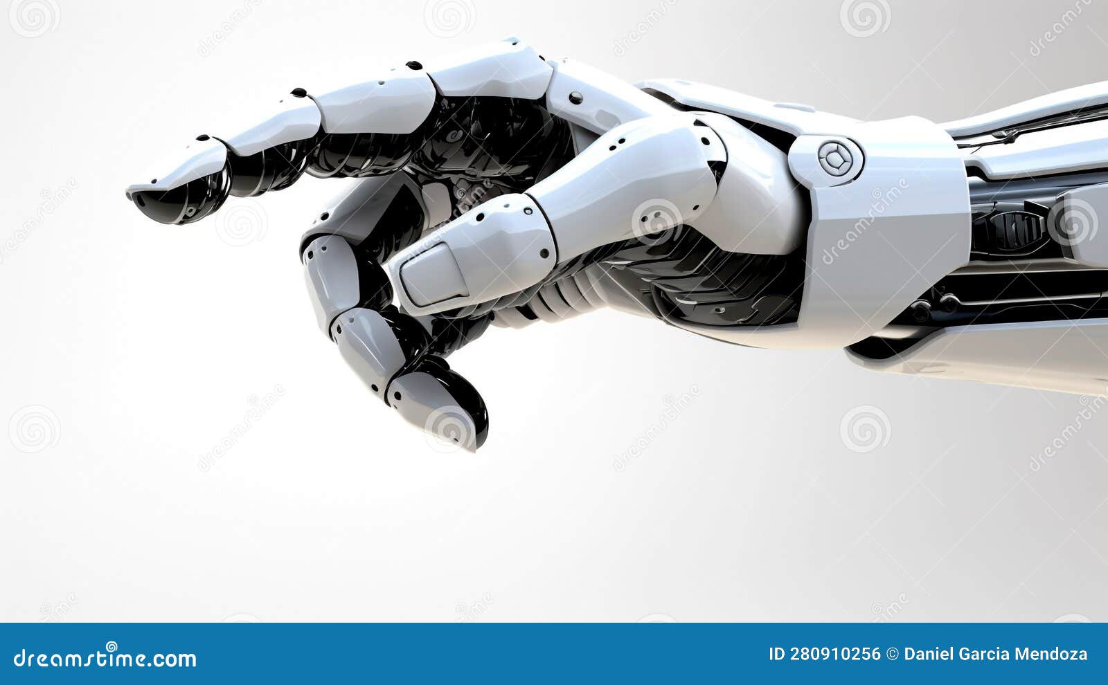 Metallic Hand of a Robot, Index Finger in a Gesture of Indication ...