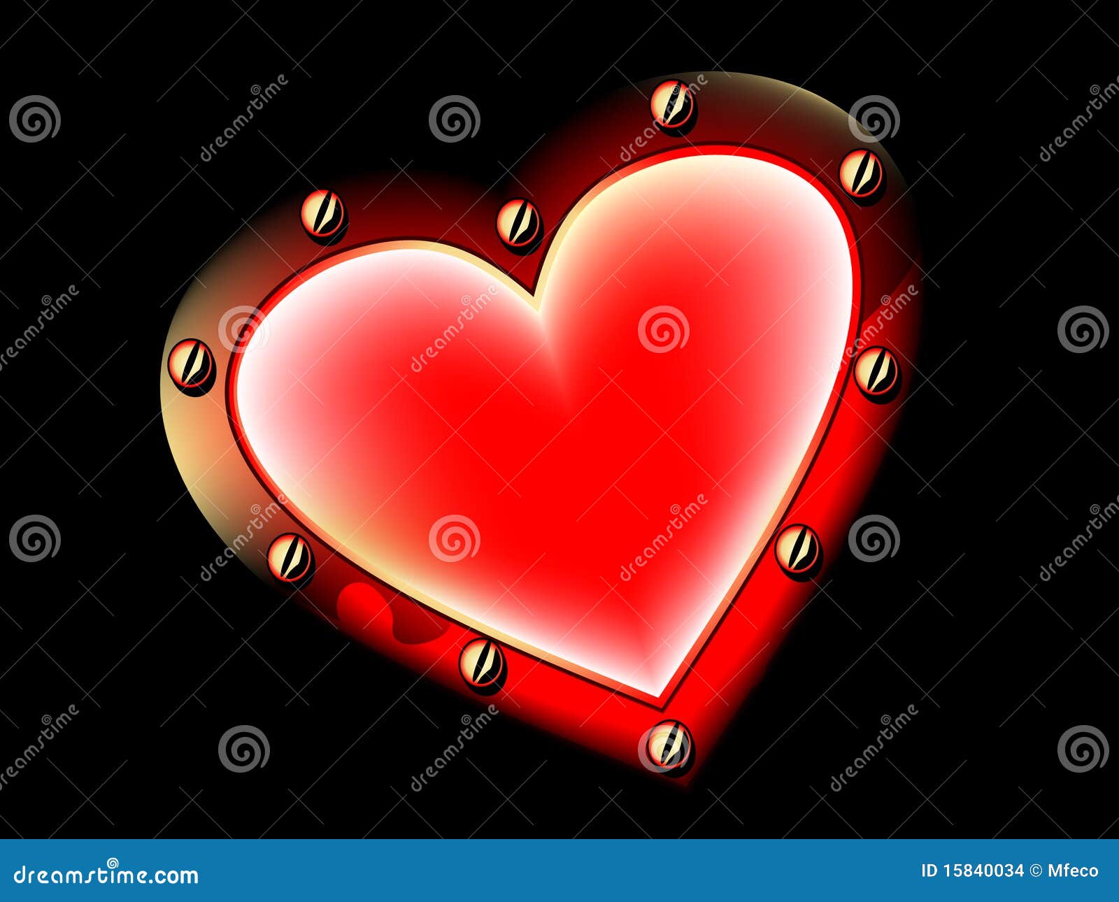 Metallic heart stock vector. Illustration of date, isolated - 15840034